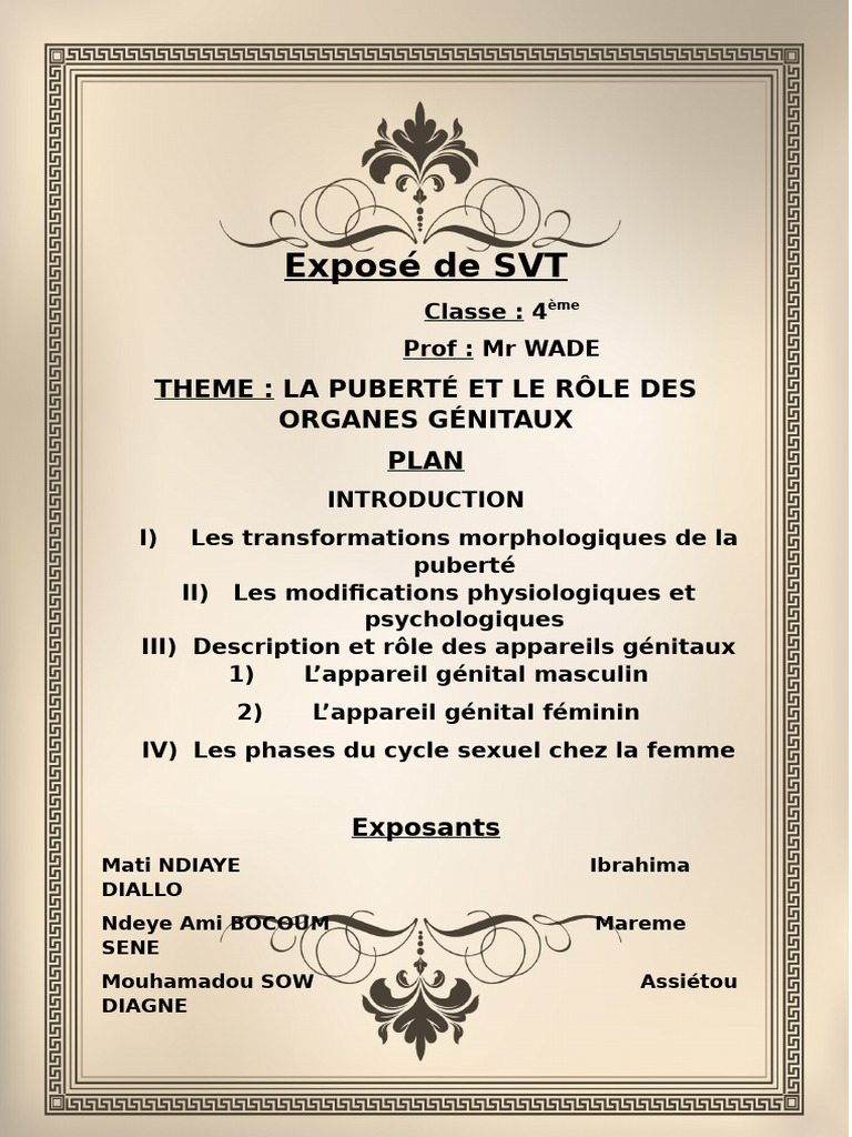 1ere Page Groupe 4 SVT | PDF