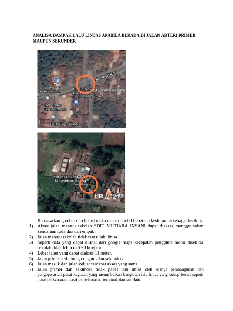 Analisa Dampak Lalu Lintas Apabila Berada Di Jalan Arteri Primer Maupun ...