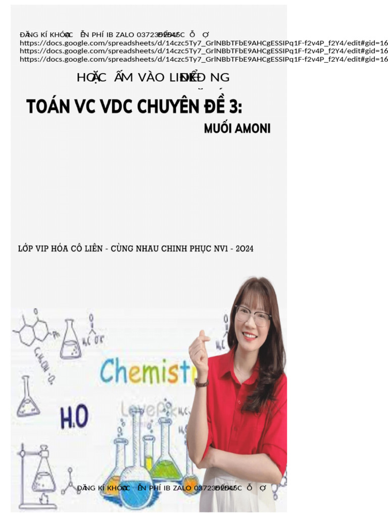 Chuyên Đề Vd Vdc Chương 3 - Muối Amoni | PDF