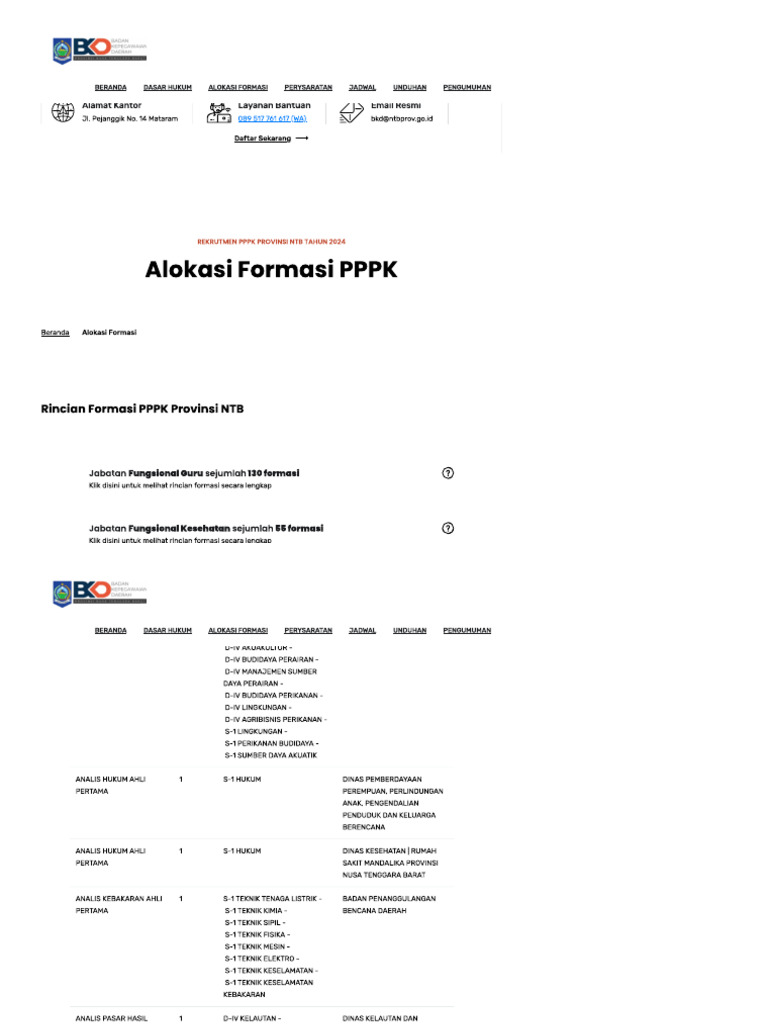 Formasi Tenaga Teknis THK 2 Dan Database BKN | PDF