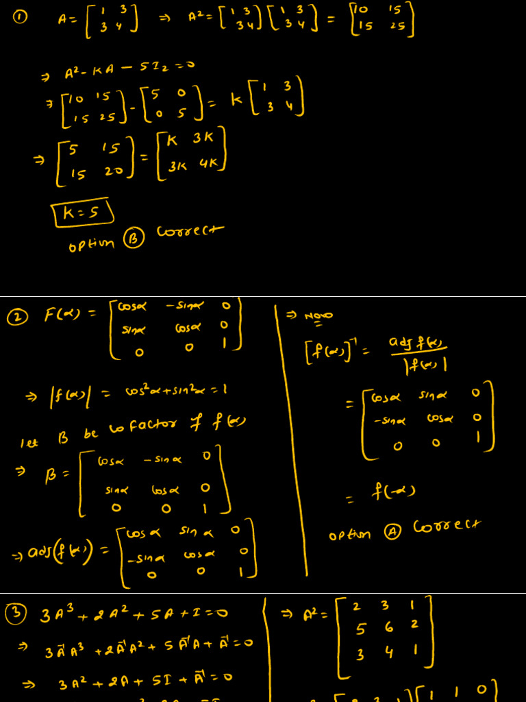 Matrices Assignment 8 Solution 1703229917215 | PDF