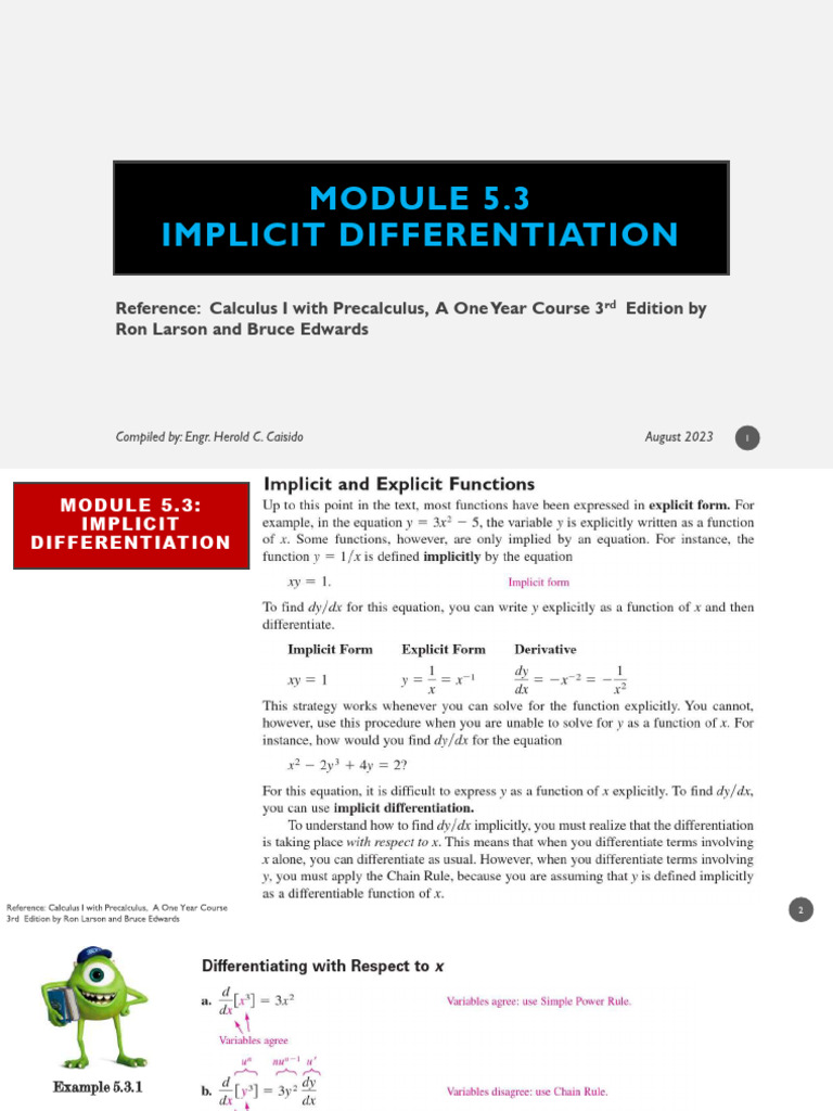 M5.3 Implicit Differentiation | PDF