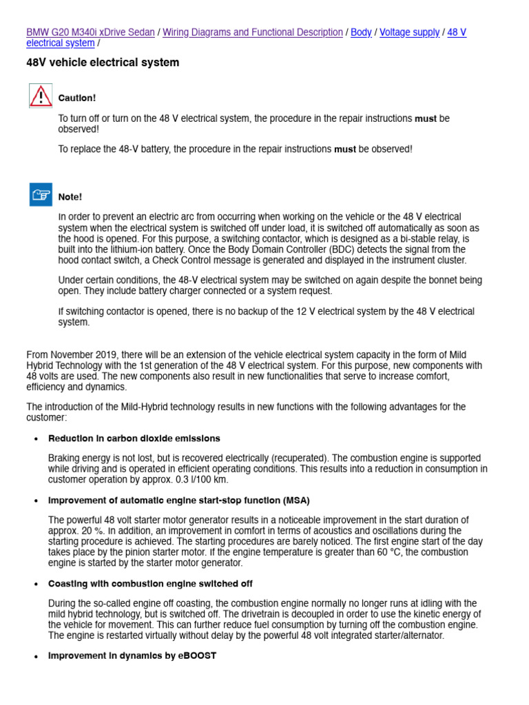 48V vehicle electrical system | PDF