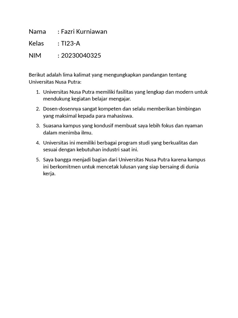 Fazri Kurniawan Bahasa Indonesia Sesi 4 | PDF