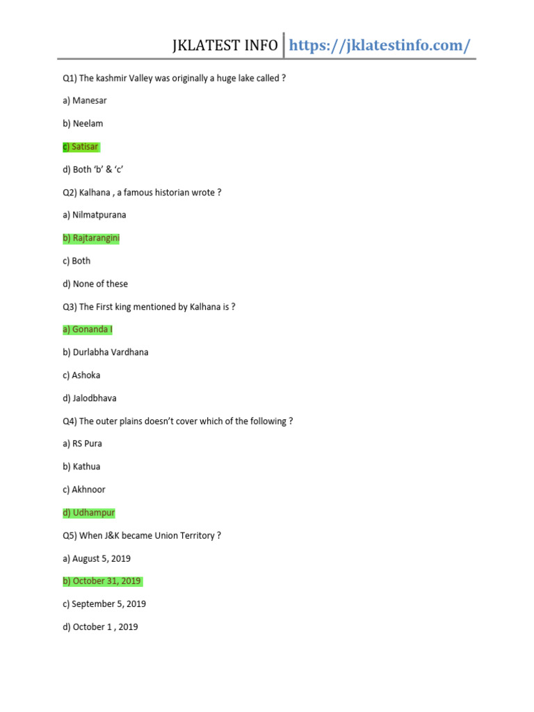 1000 Question JklatestINfo 1 | PDF
