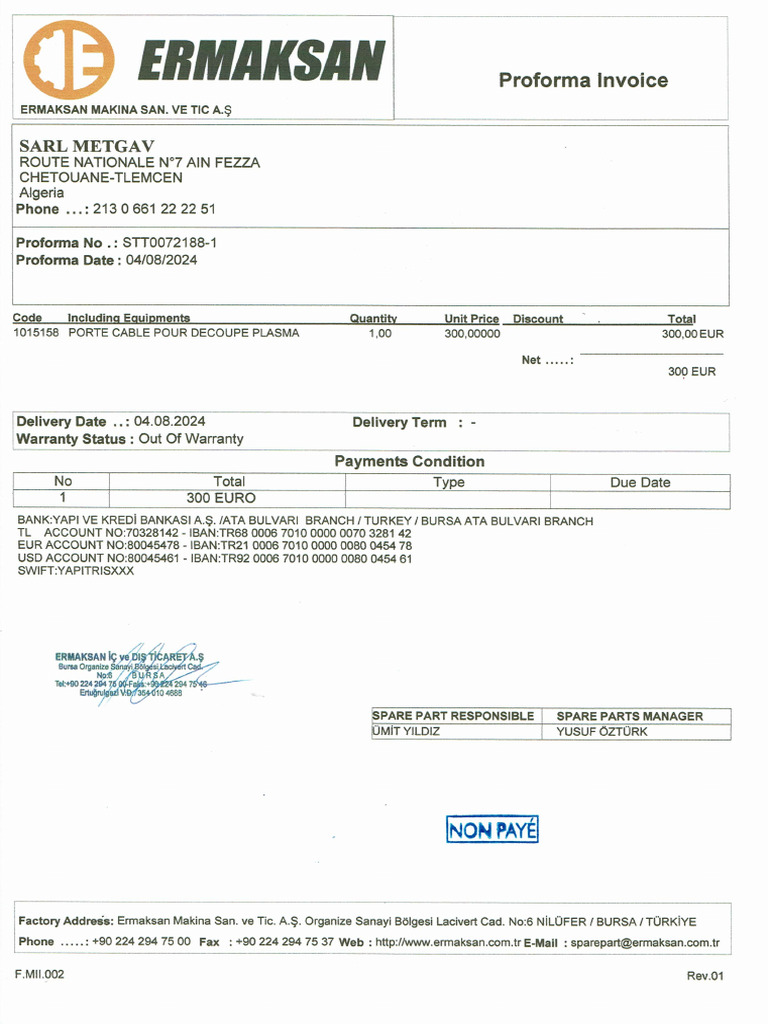 Proforma Metgav | PDF