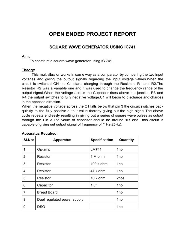 Open ended project g1 | PDF