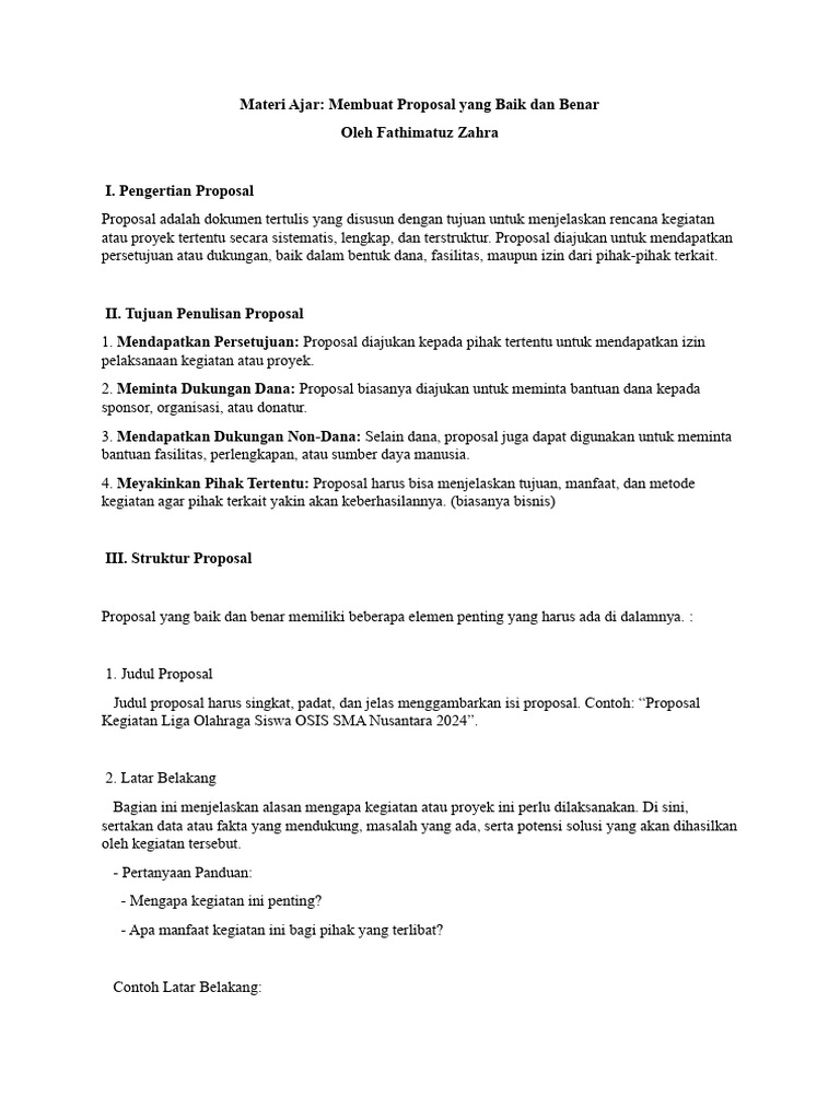 Materi Proposal Osis | PDF