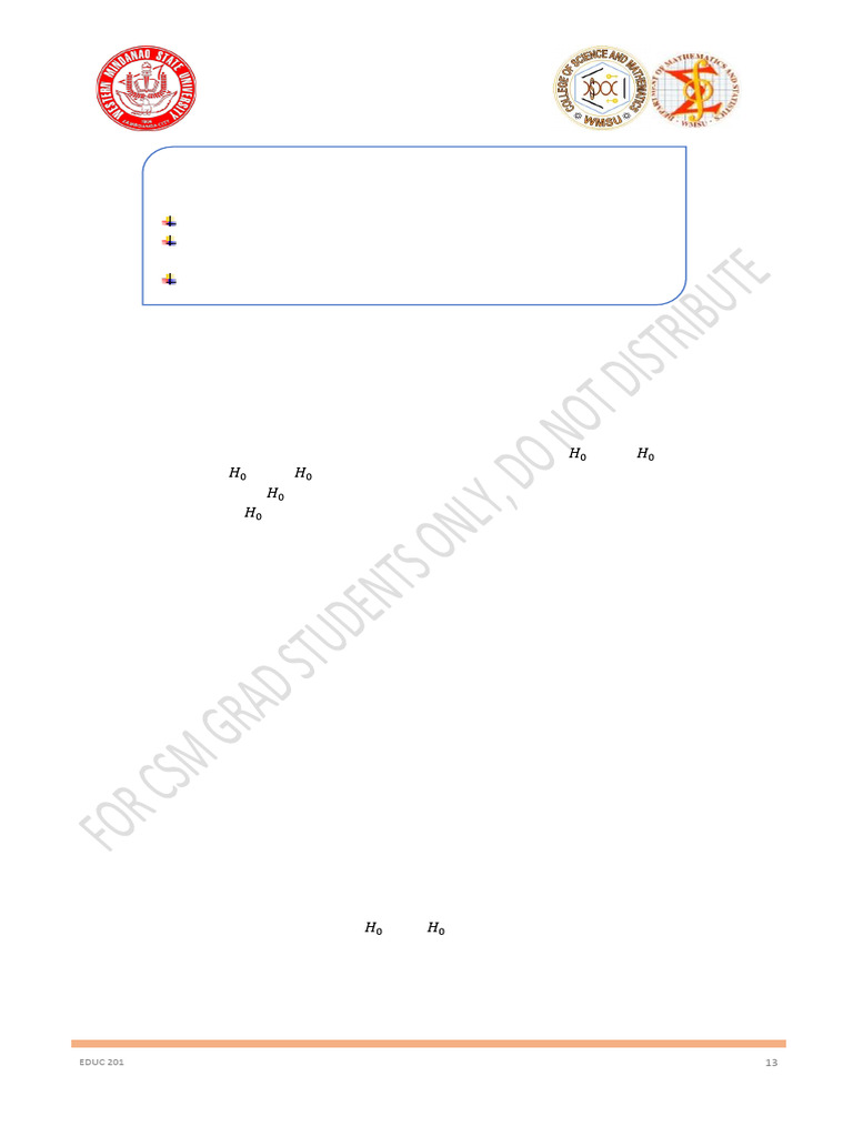 LESSON 4 EDUC 201 Appropriate Statistical Test | PDF