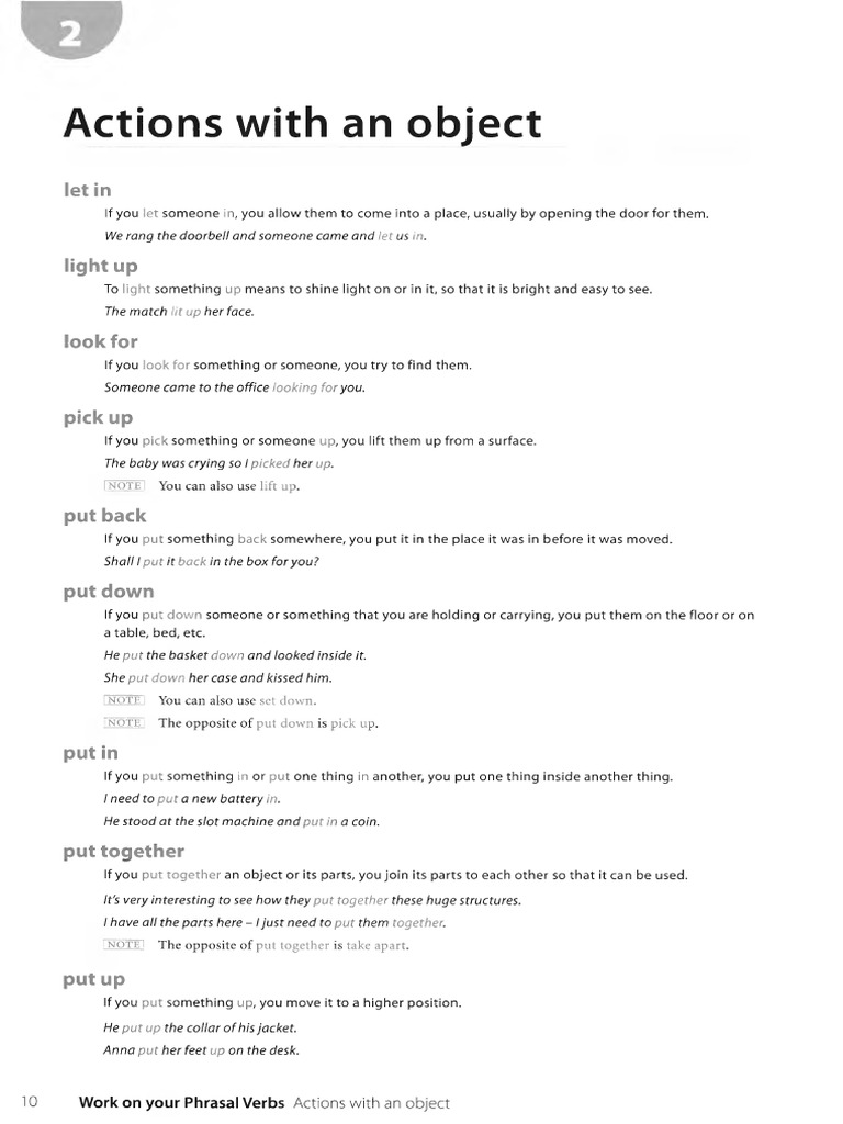 Actions With An Object | PDF