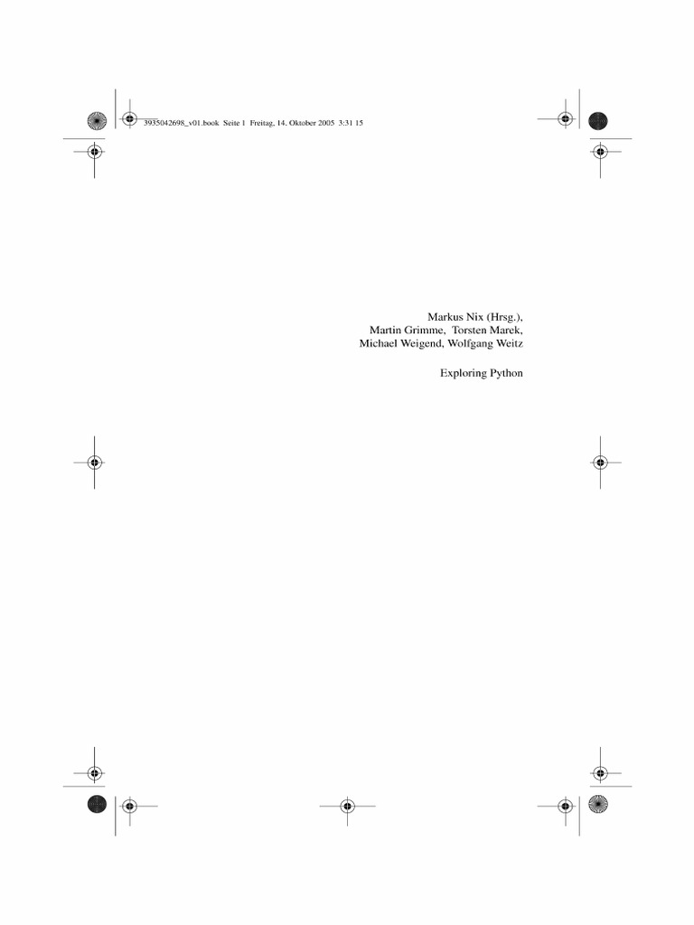 Markus Nix - Exploring Python (2005, Entwickler) PDF | PDF