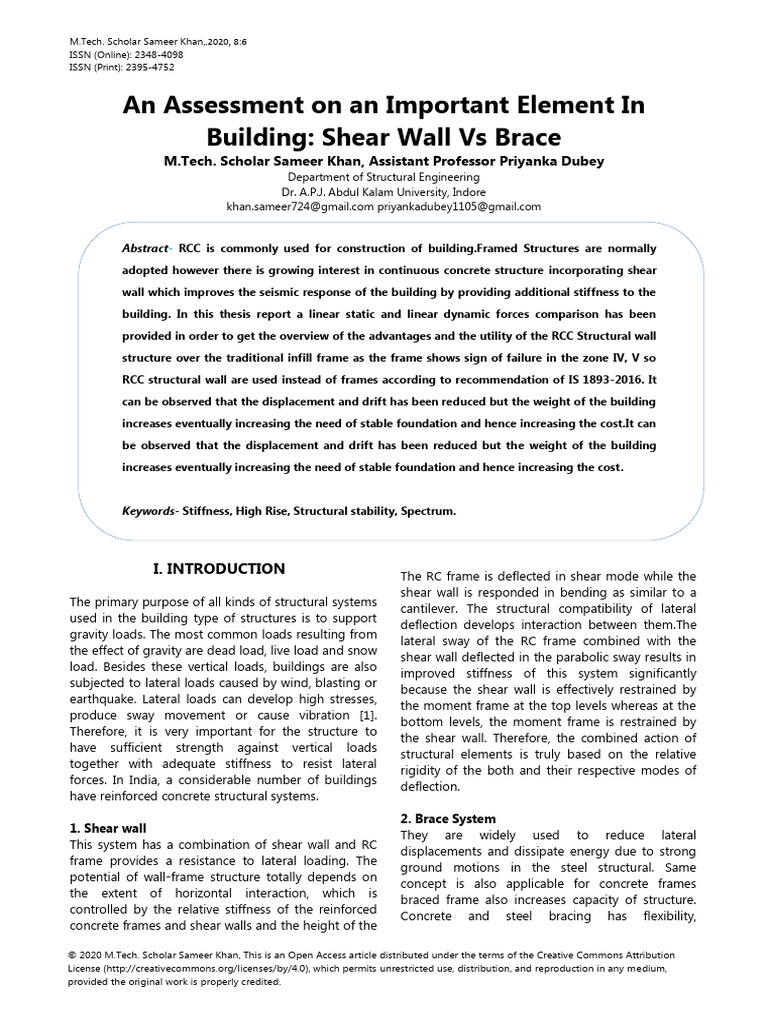 M4 - Shear Wall Vs Brace Handouts For Integration | PDF