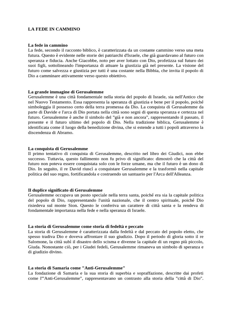 La Fede in Cammino | PDF