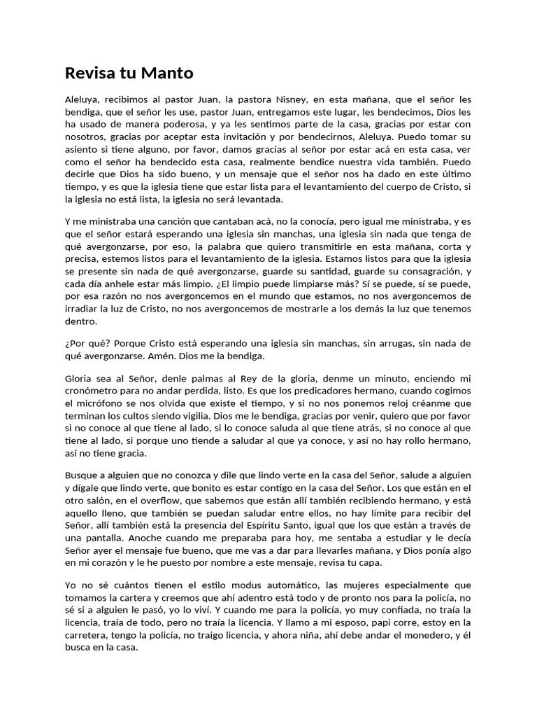 Lisney de Font - Revisa Tu Manto. Houston TX | PDF