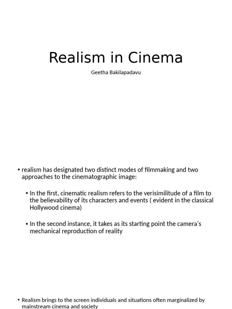 Realism in Cinema | PDF