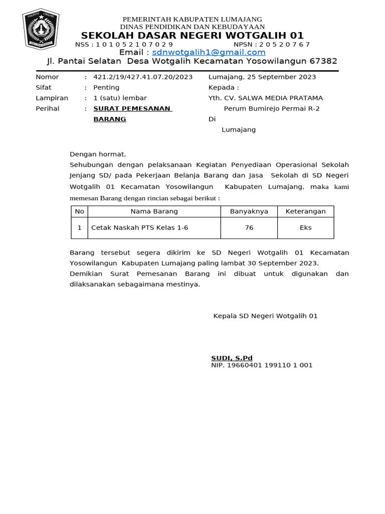 Bap Bosreg - Cetak Pas 1-6 CV Salwa | PDF