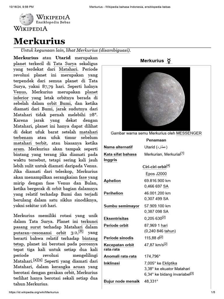 Merkurius | PDF