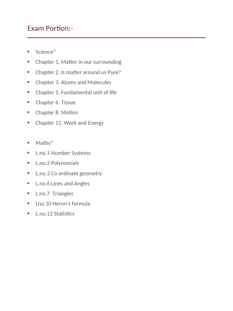 Exam Portion | PDF