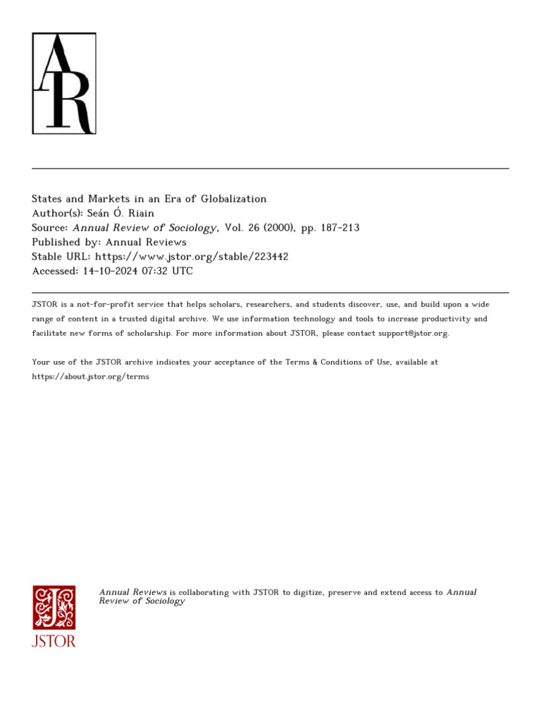 Riain StatesMarketsEra 2000 | PDF