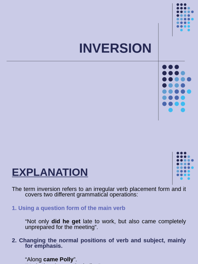 GRAMMAR - Inversion | PDF