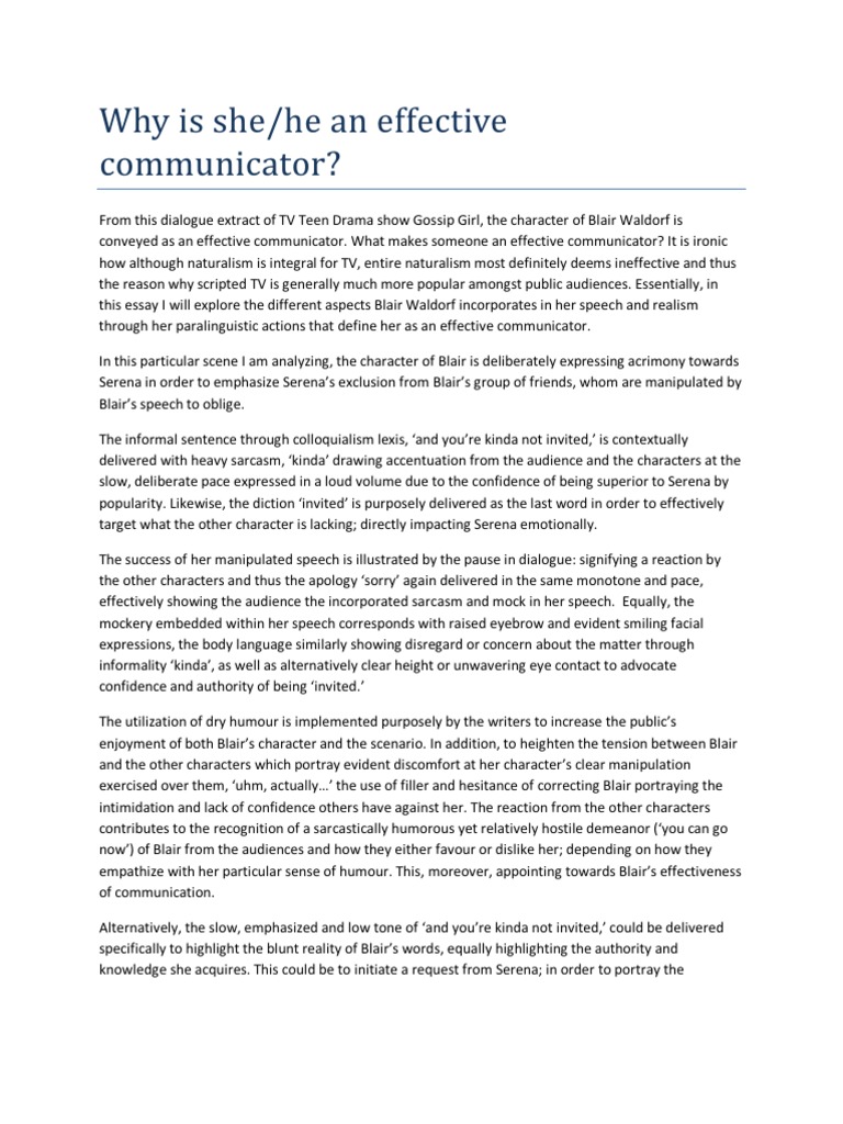 English Essay - Effectiveness of Communication | PDF | Humour | Empathy