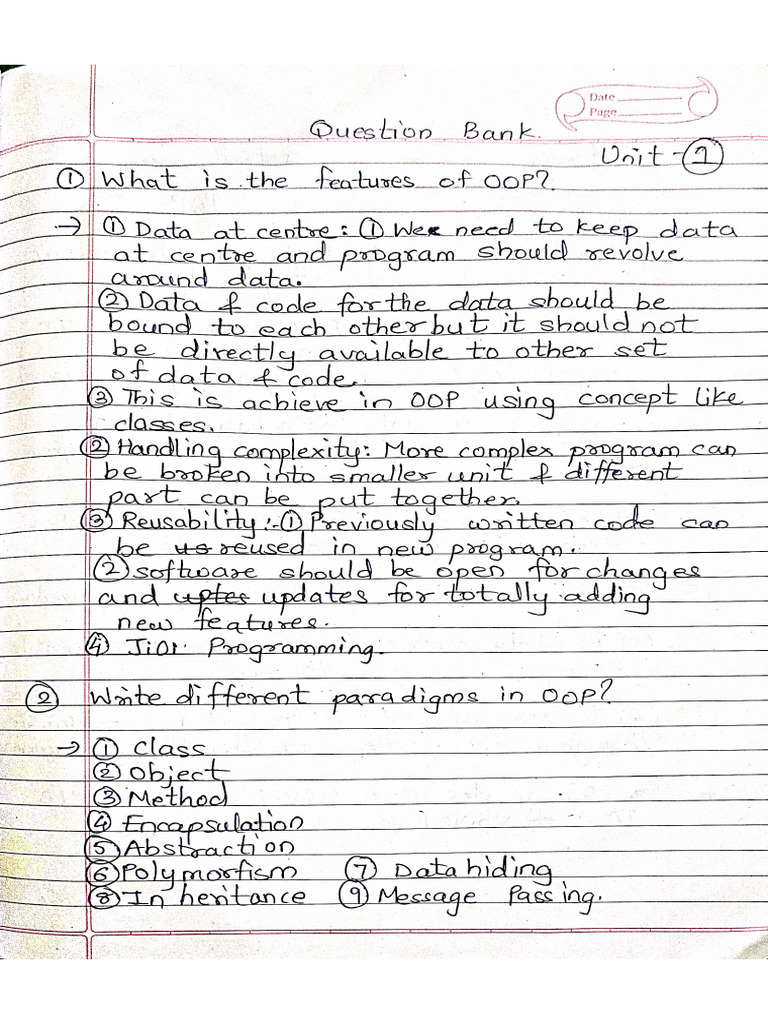 Oop Question Bank | PDF Oop Question Bank | PDF