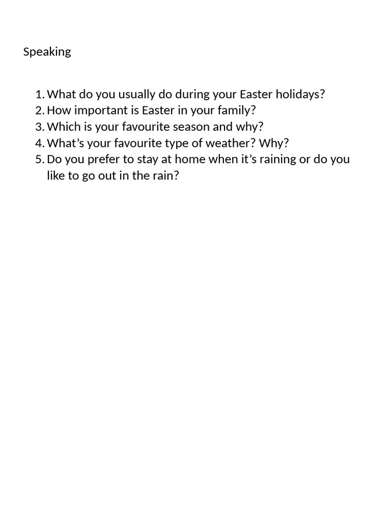 Speaking KET Easter | PDF