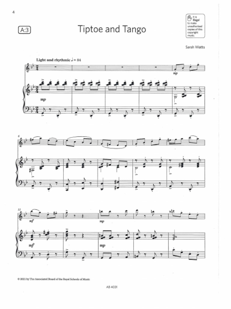 A3 - Tiptoe and Tango | PDF