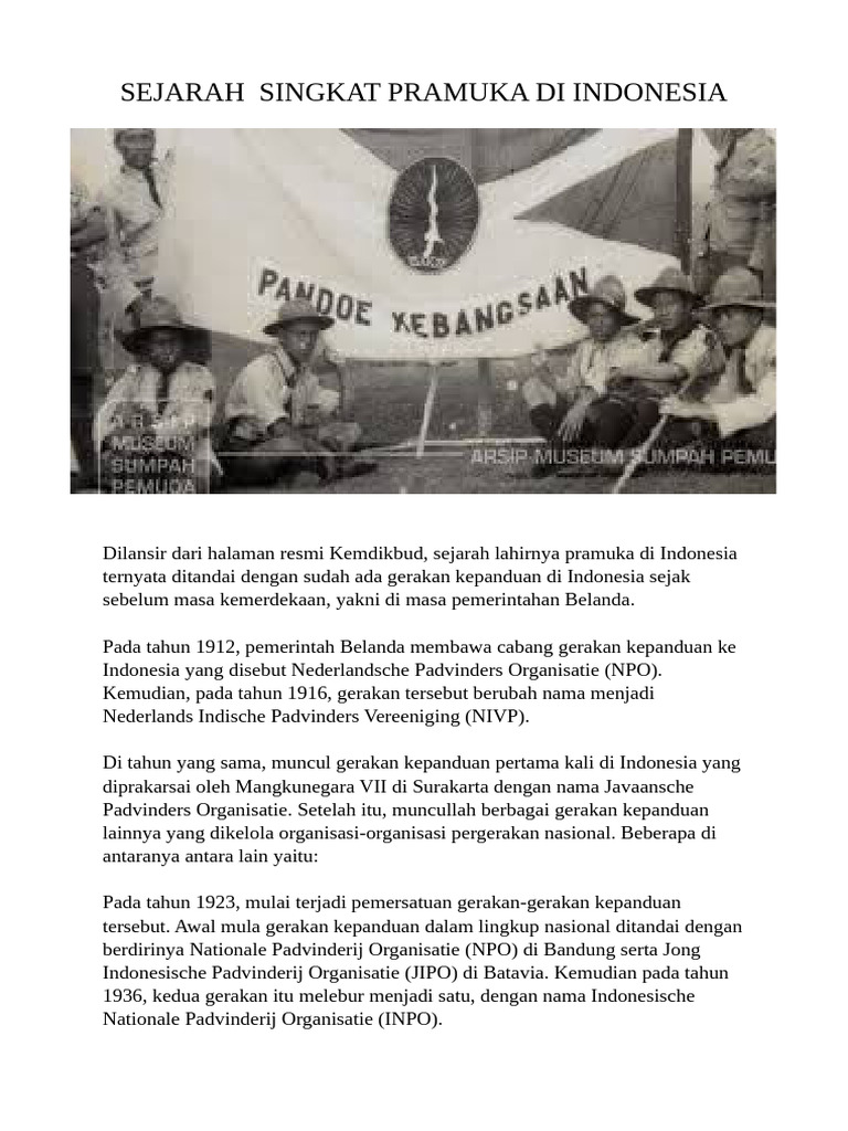 Sejarah Singkat Pramuka Di Indonesia Pdf