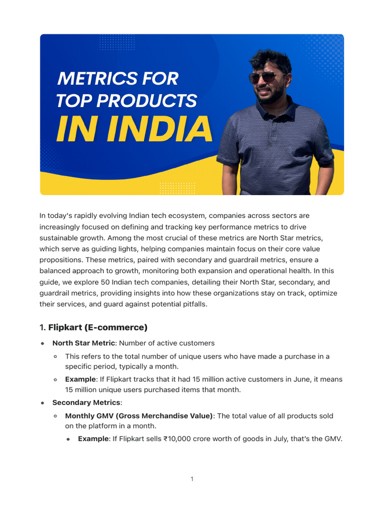 Top Metrics For Indian Tech Companies | PDF