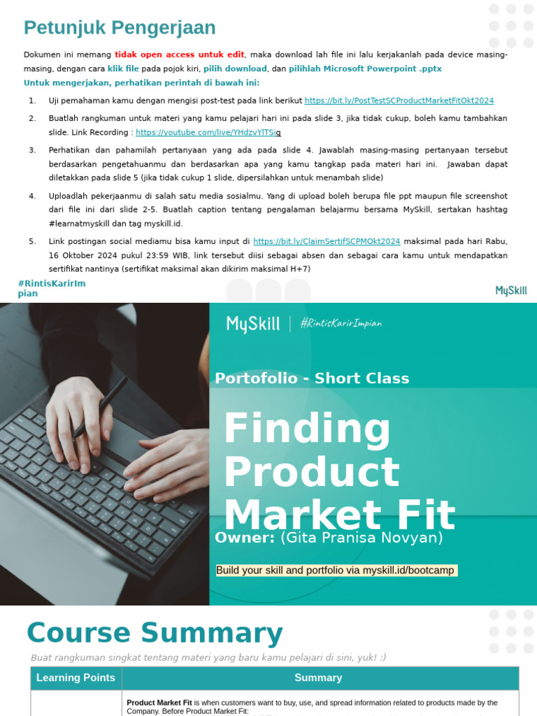 Mini Task SC PM - Finding Product Market Fit | PDF