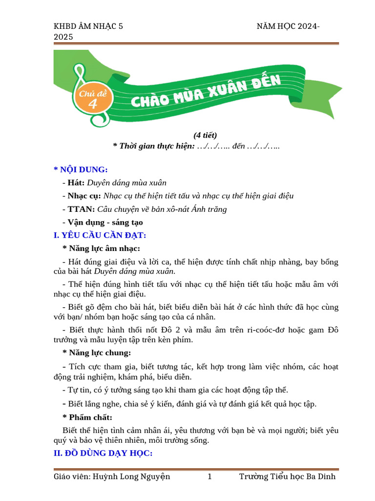 KHBD Âm NH C 5 CĐ4 | PDF