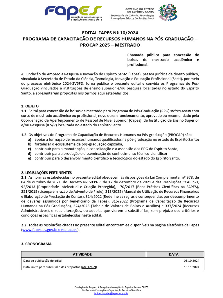 Procap 2025 - Mestrado | PDF