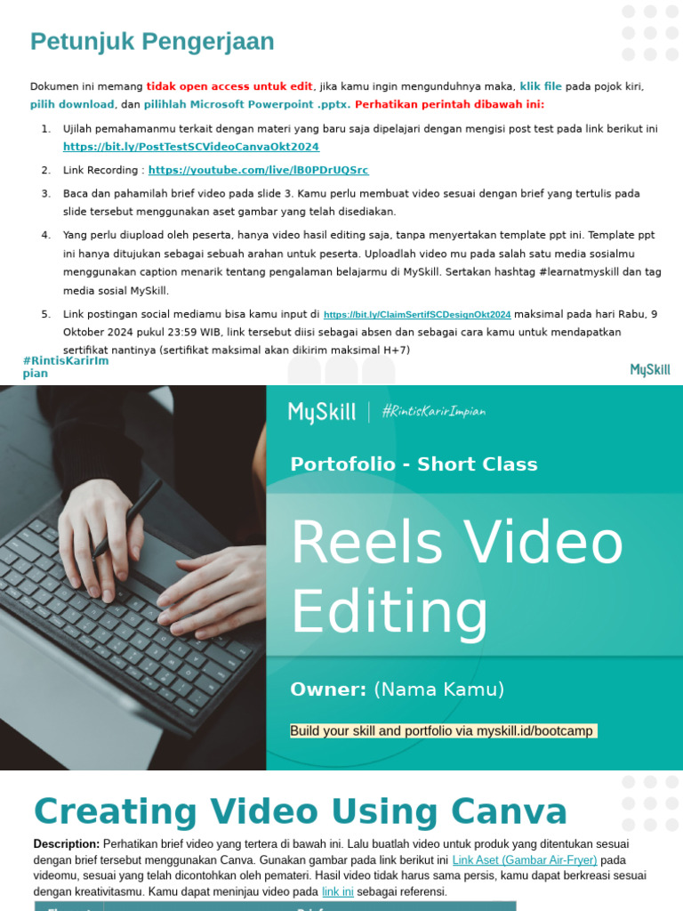 Mini Task SC Design - Video Editing in Canva | PDF