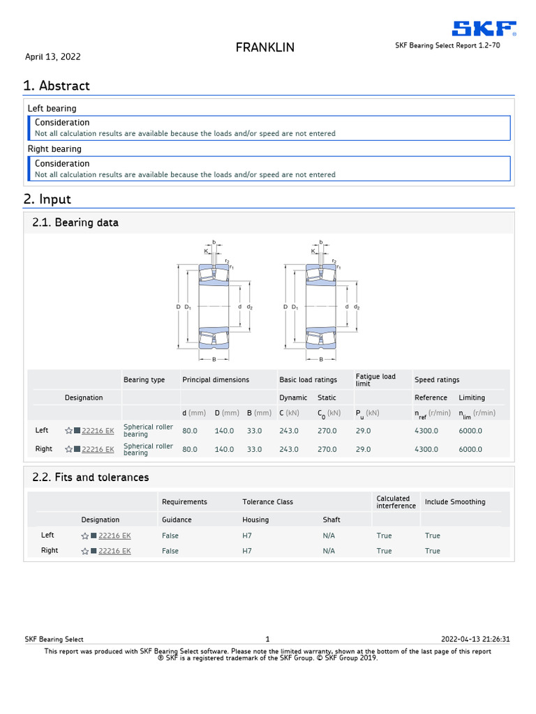 SKF Bearing Select | PDF