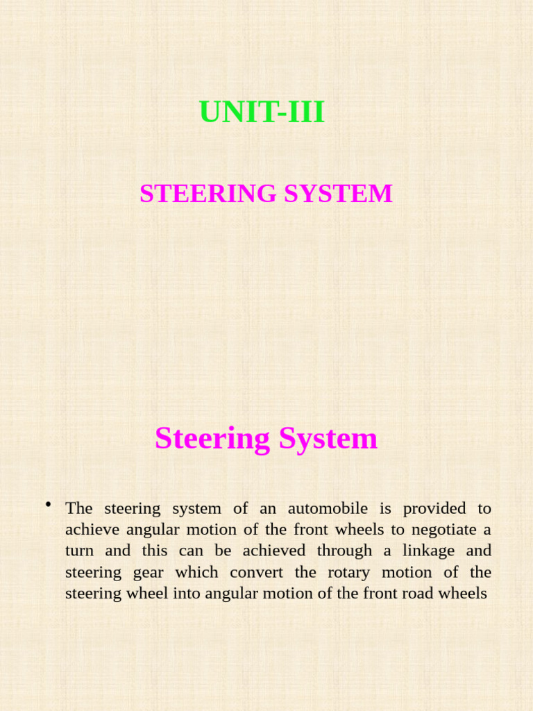 5 AE UNIT 3 Steering System | PDF