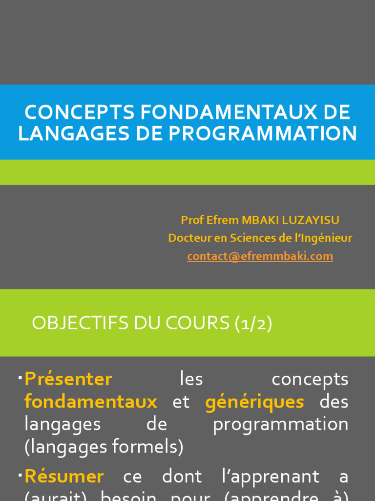 M2 EQGI 2022 2023 Concepts Fondamentaux de Programmation | PDF
