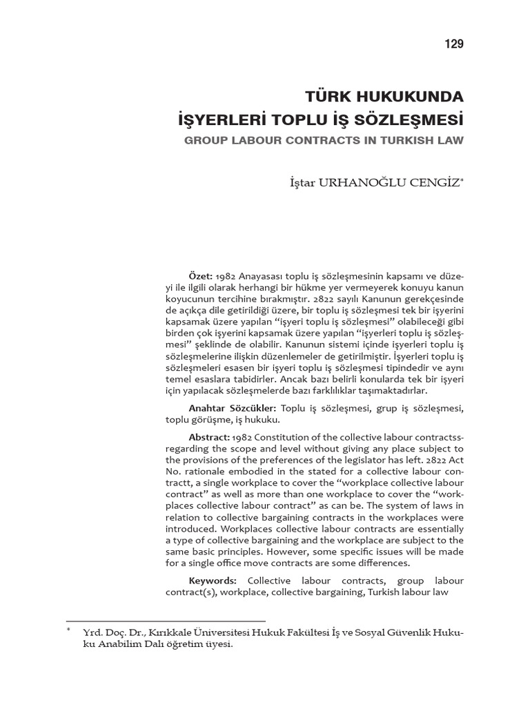 Toplu Iş Sözleşmeleri | PDF