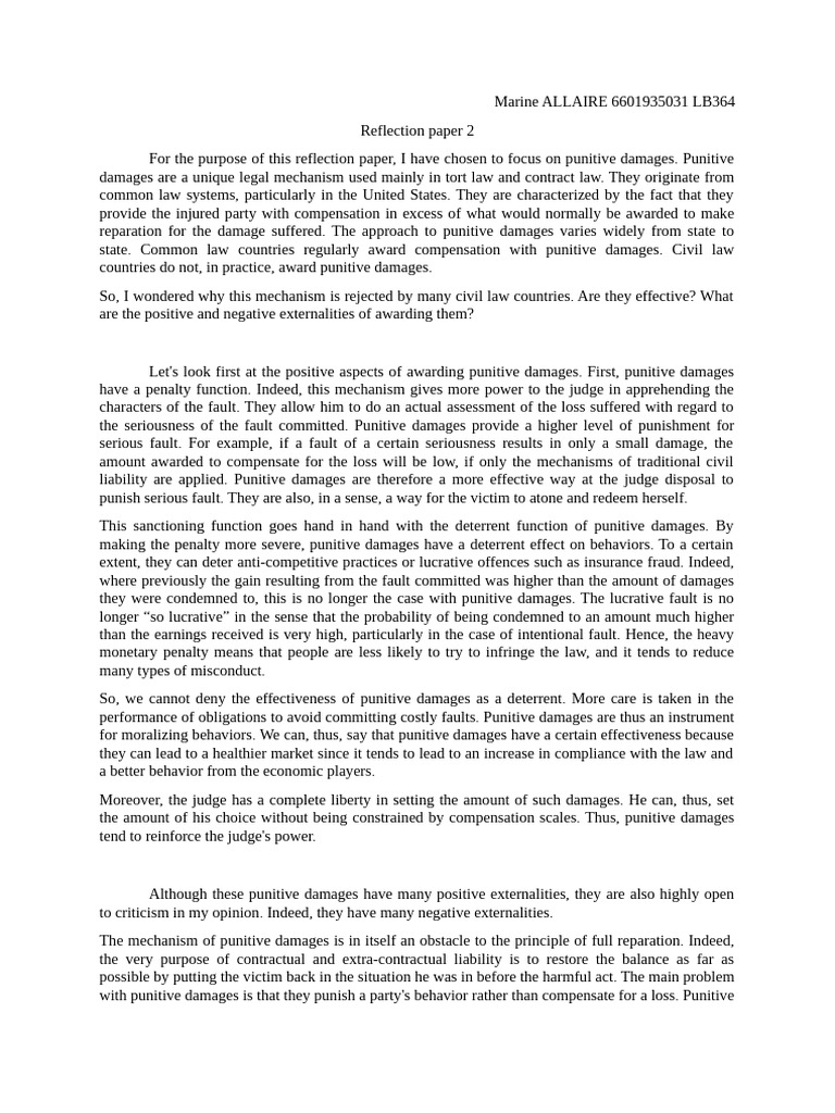 Marine Allaire Reflection Paper II | PDF