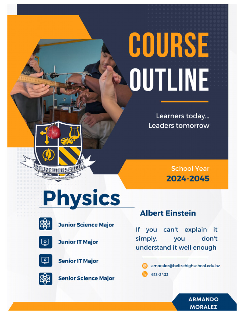 Physics Course Outline 2024 - 2025 | PDF | Force | Educational Assessment