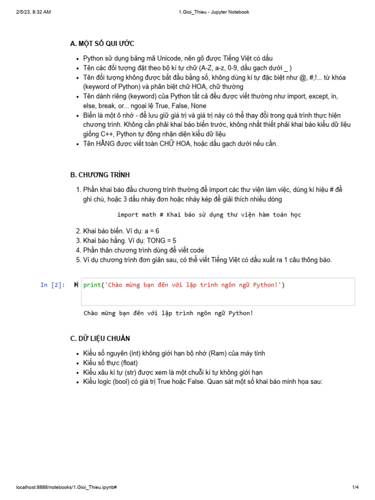 1.gioi - Thieu - Jupyter Notebook | PDF