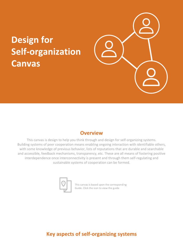 Self Organization Canvas | PDF
