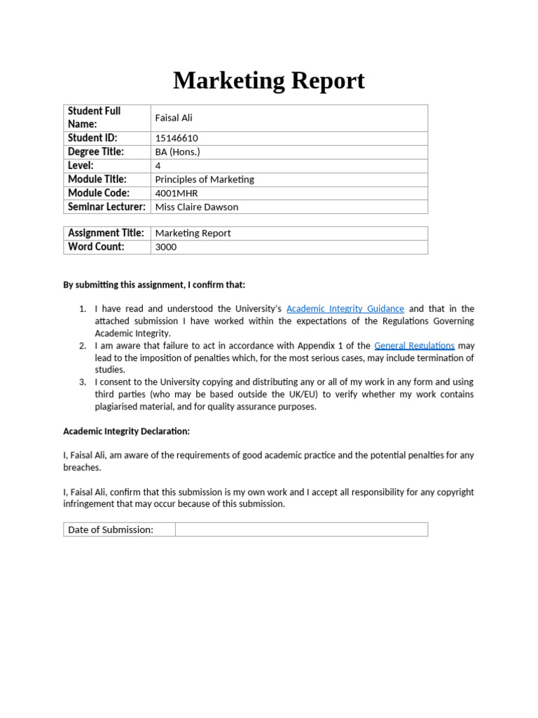Priciples of Markting Report | PDF | Brand | Marketing