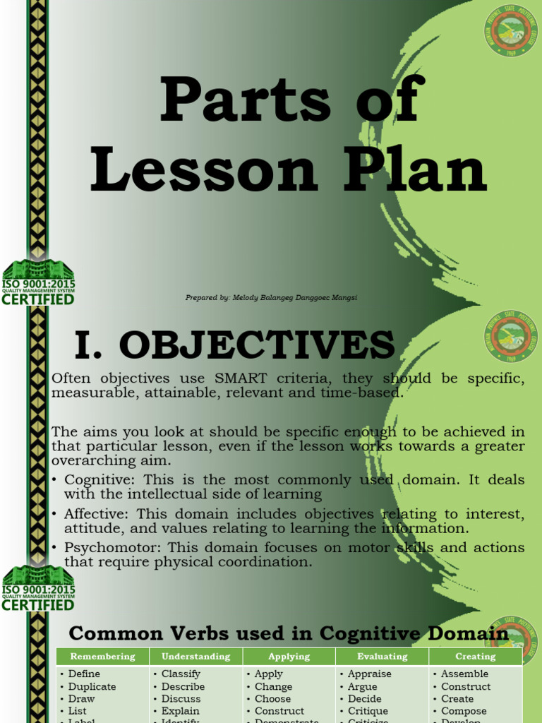 Lesson Plan PARTS | PDF