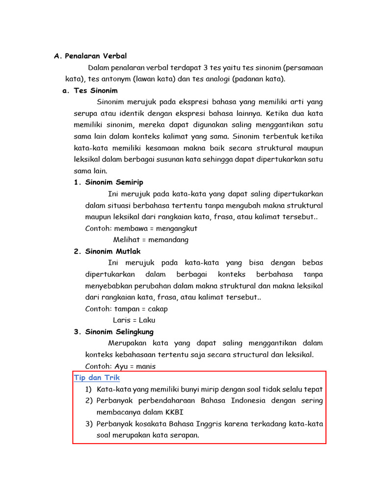 Materi Tiu Cpns 2024 | PDF