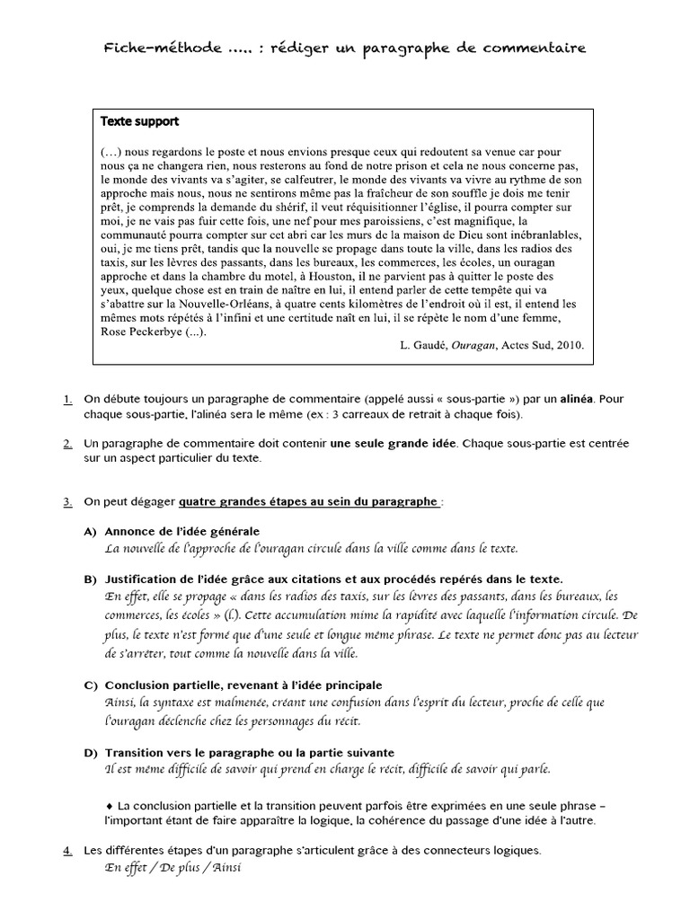 Fiche 4 Rediger Paragraphe Comm | PDF