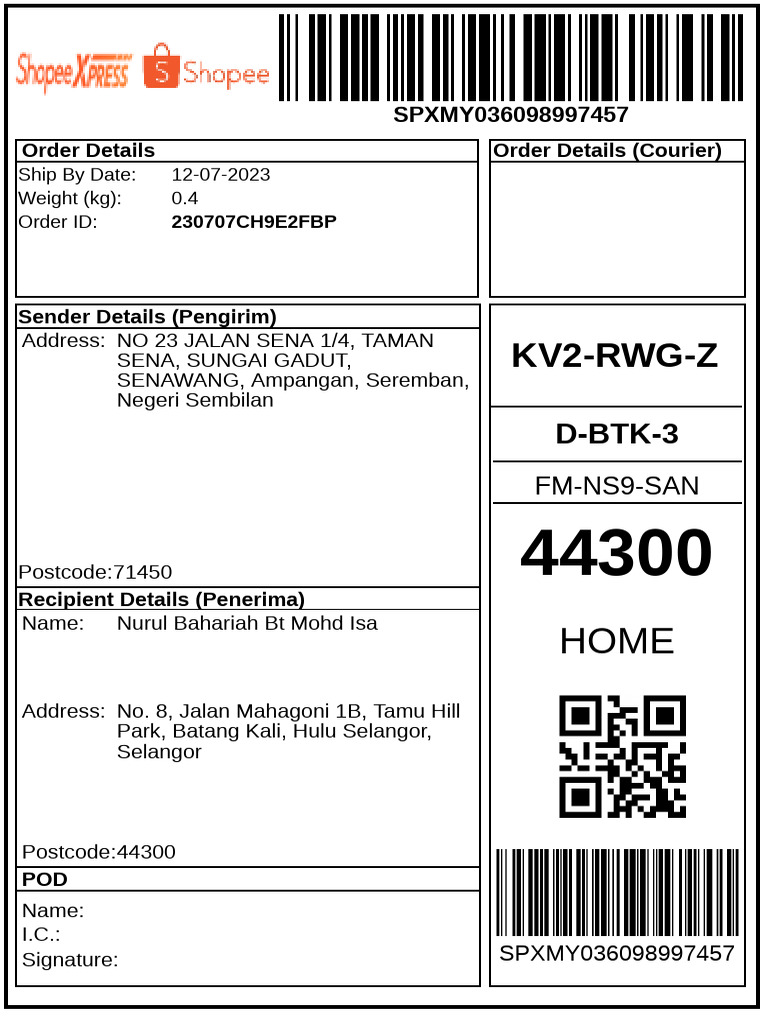 Air Waybill 070723 | PDF