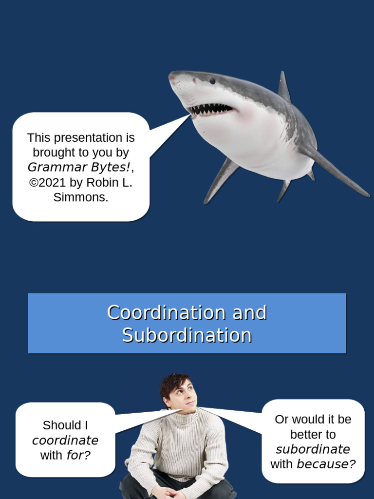 GRAMMAR - Coordinating & Subordinating Conjunctions | PDF