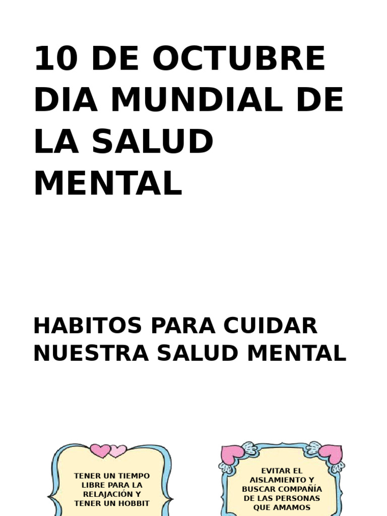 10 de Octubre Dia Mundial de La Salud Mental | PDF