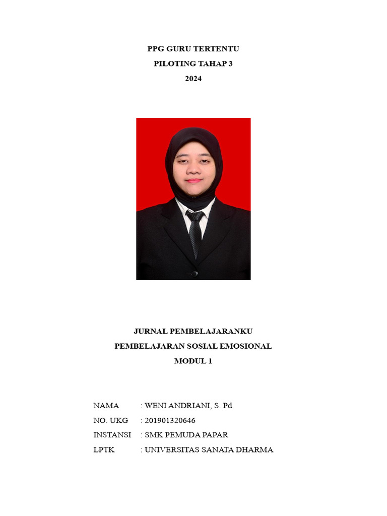 Jurnal Pembelajaranku Pembelajaran Sosial Emosional Modul 1 | PDF